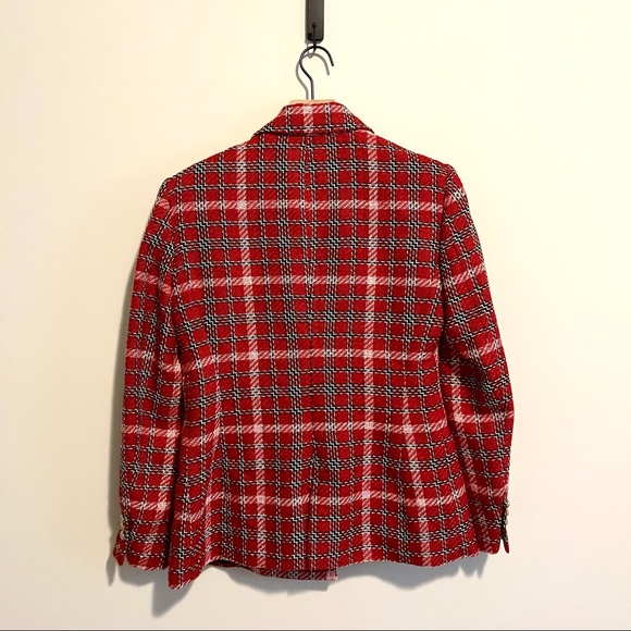 Zara | Jackets & Coats | Zara Double Breasted Red Plaid Blazer | Poshmark